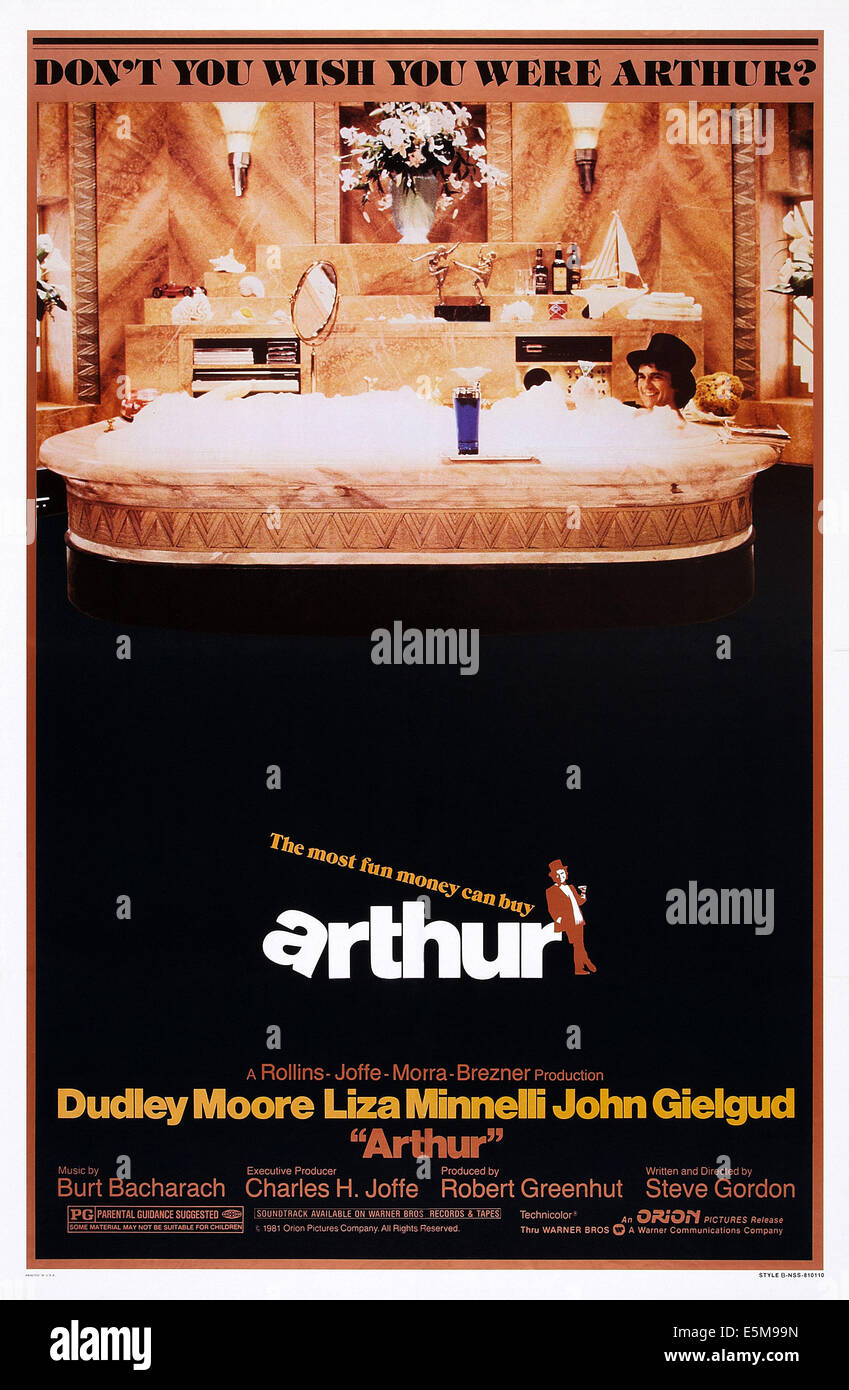 ARTHUR, US poster art, Dudley Moore, 1981, © Warner Brothers/courtesy ...