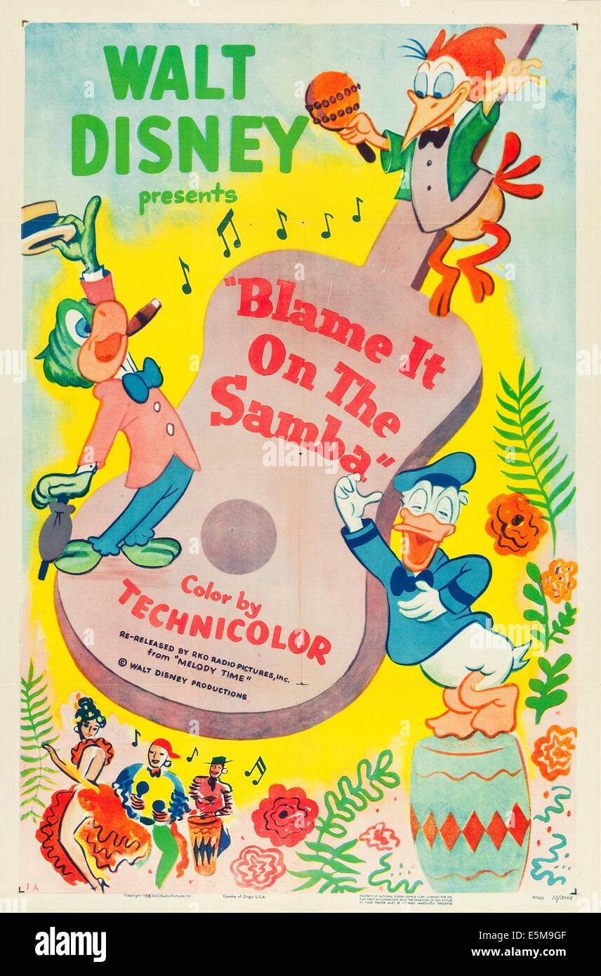 BLAME IT ON THE SAMBA, l-r: Jose Carioca, Aracuan Bird, Donald Duck on ...