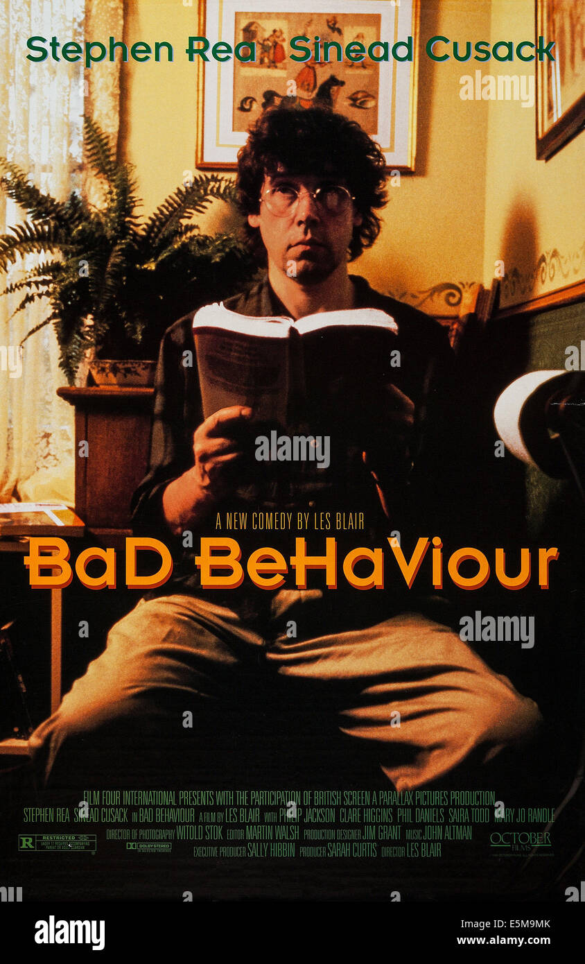 BAD BEHAVIOUR, US poster art, Stephen Rea, 1993. ©October Films ...
