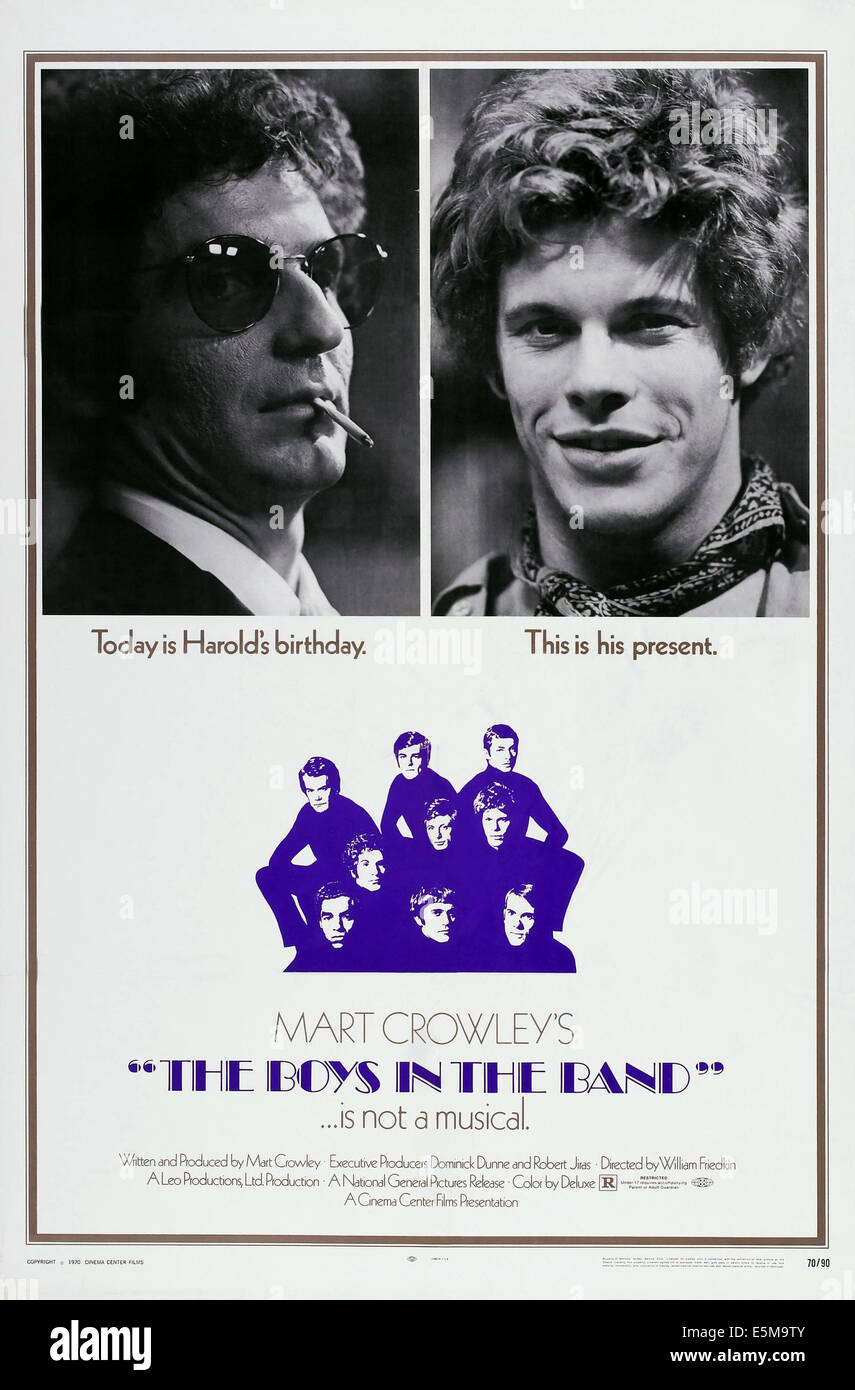 THE BOYS IN THE BAND, US poster art, from left: Leonard Frey, Robert La ...
