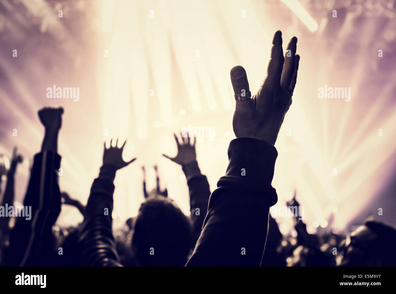 Crowd people dance dancing hands up hi-res stock photography and images ...