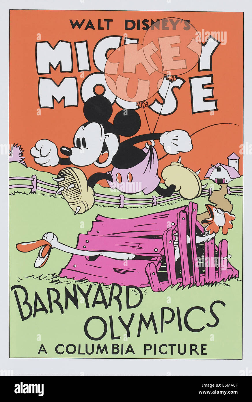 BARNYARD OLYMPICS, US poster art, Mickey Mouse, 1932 Stock Photo - Alamy