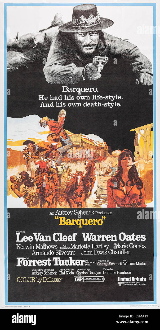 BARQUERO, Lee Van Cleef on UK poster art, 1970 Stock Photo - Alamy