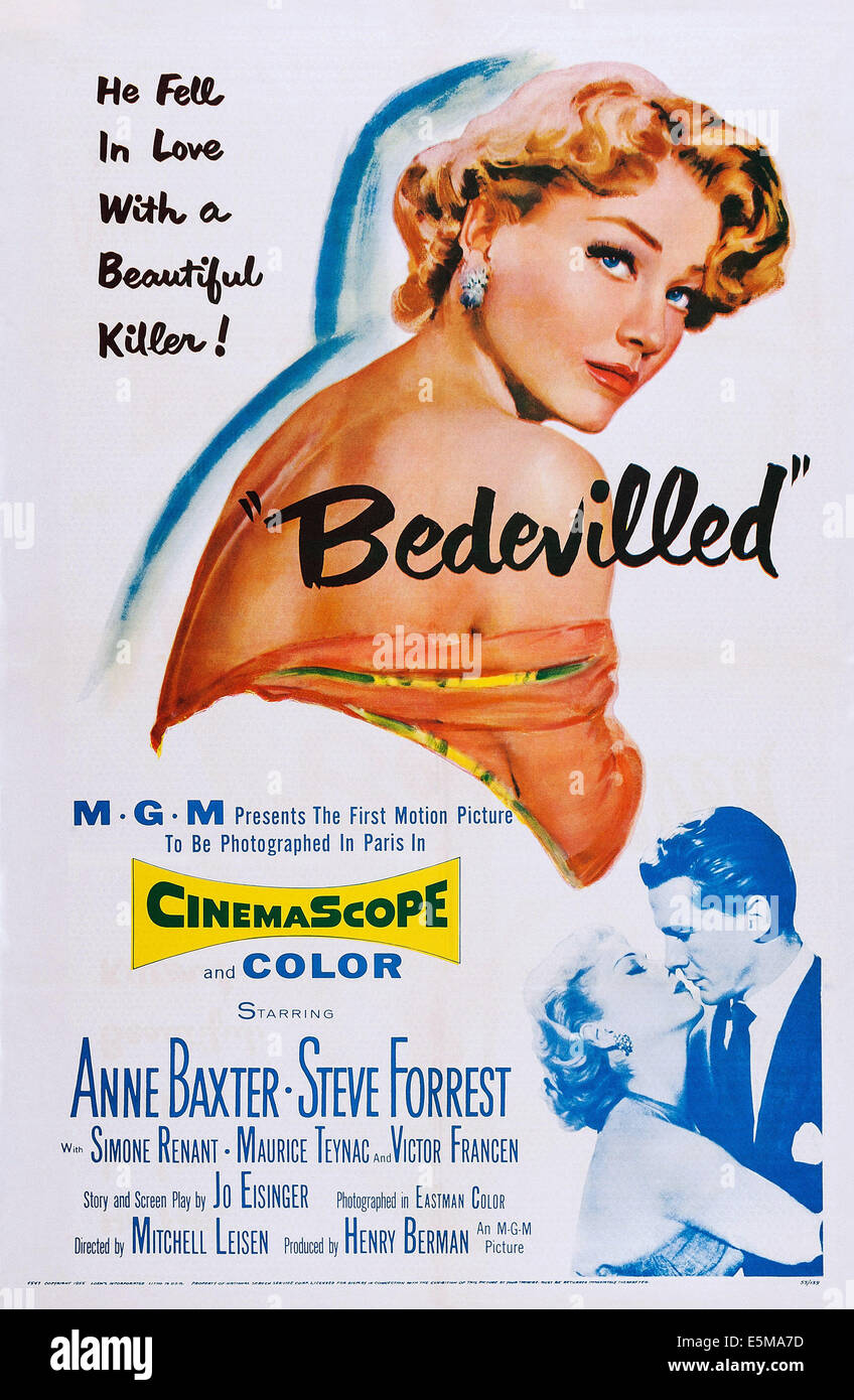BEDEVILLED, US poster, Anne Baxter (top), bottom from left: Anne Baxter ...