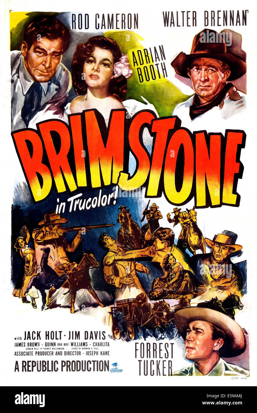 BRIMSTONE, US poster, top from left: Rod Cameron, Adrian Booth, Walter ...