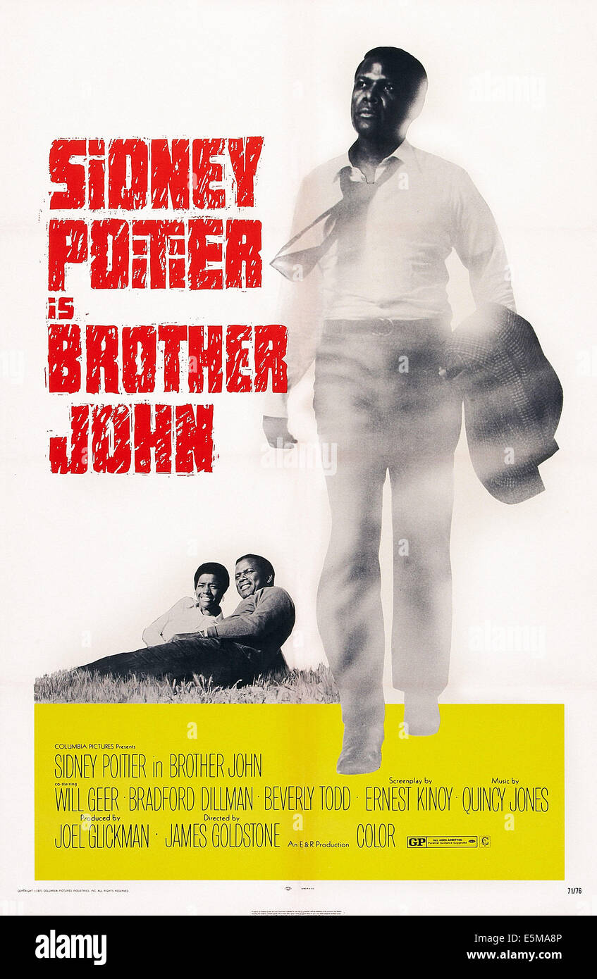 BROTHER JOHN, US poster, reclining from left: Beverly Todd, Sidney ...