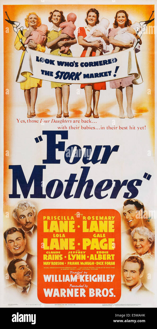 FOUR MOTHERS, US poster art, top from left: Priscilla Lane, Gale Page ...