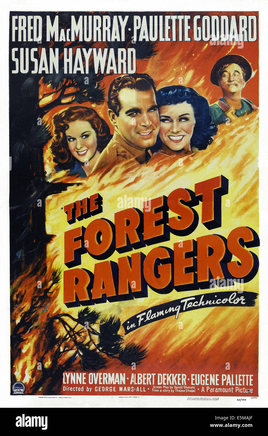 THE FOREST RANGERS, l-r: Susan Hayward, Fred MacMurray, Paulette ...