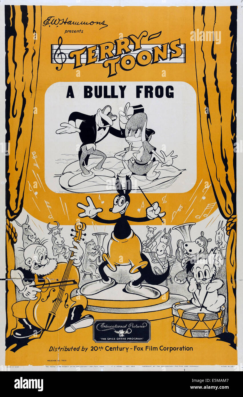 A BULLY FROG, poster art, 1937. ©20th Century-Fox Film Corporation, TM ...