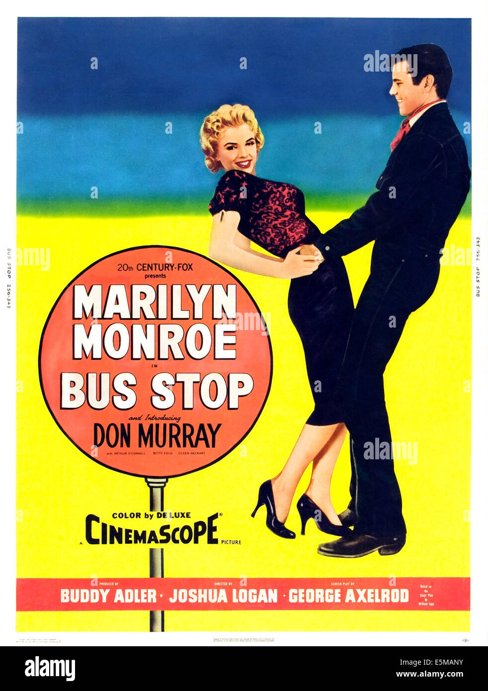 BUS STOP, l-r: Marilyn Monroe, Don Murray on poster art, 1956, TM and ...