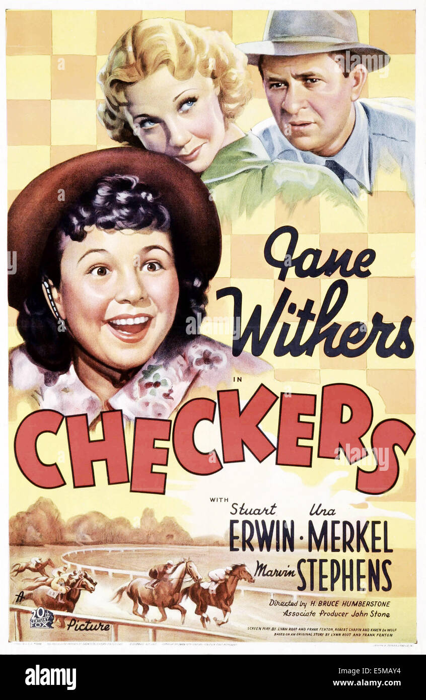 CHECKERS, US poster art, from left: Jane Withers, Una Merkel, Stuart ...