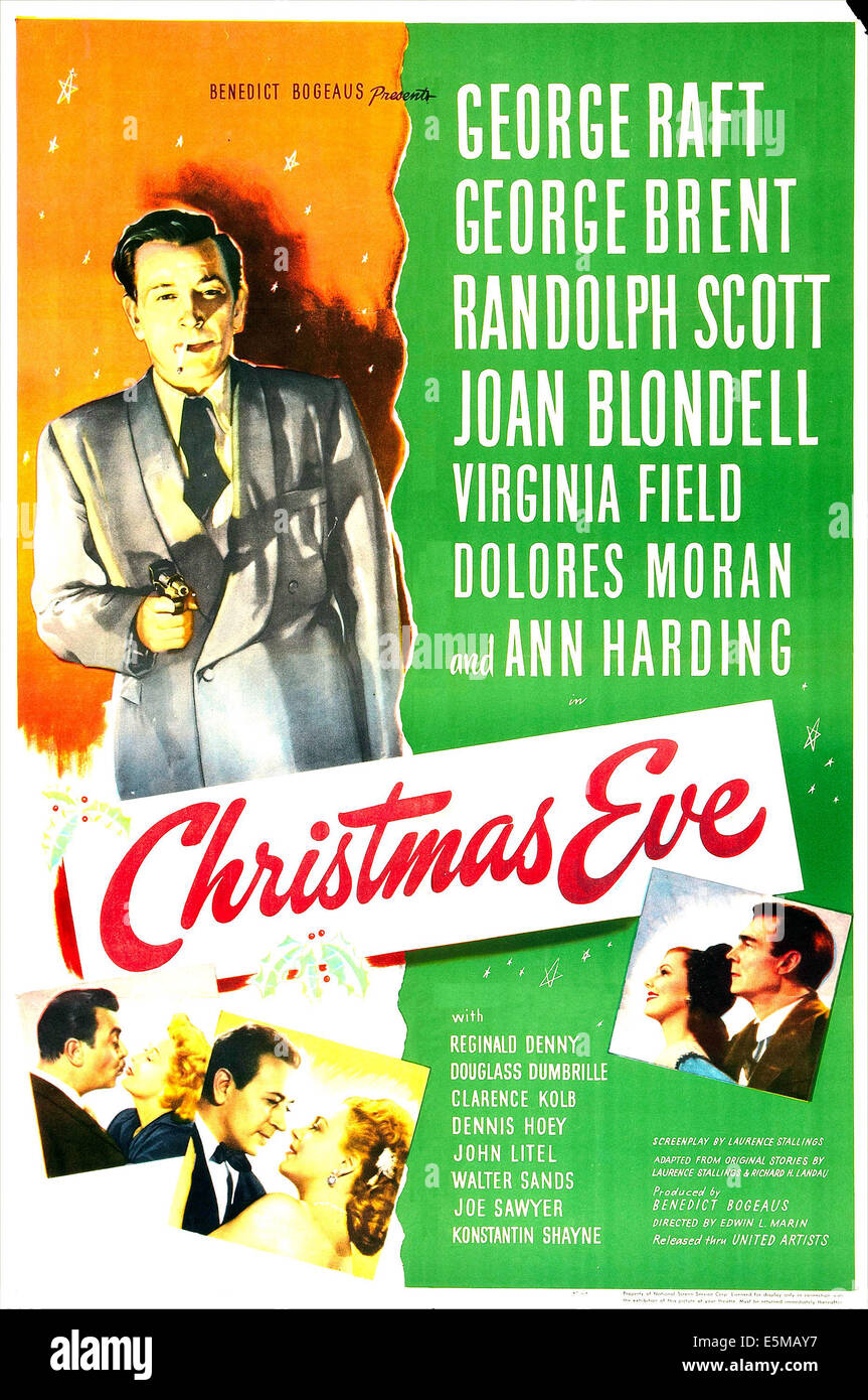 CHRISTMAS EVE, US poster, George Raft, bottom from left: George Brent ...