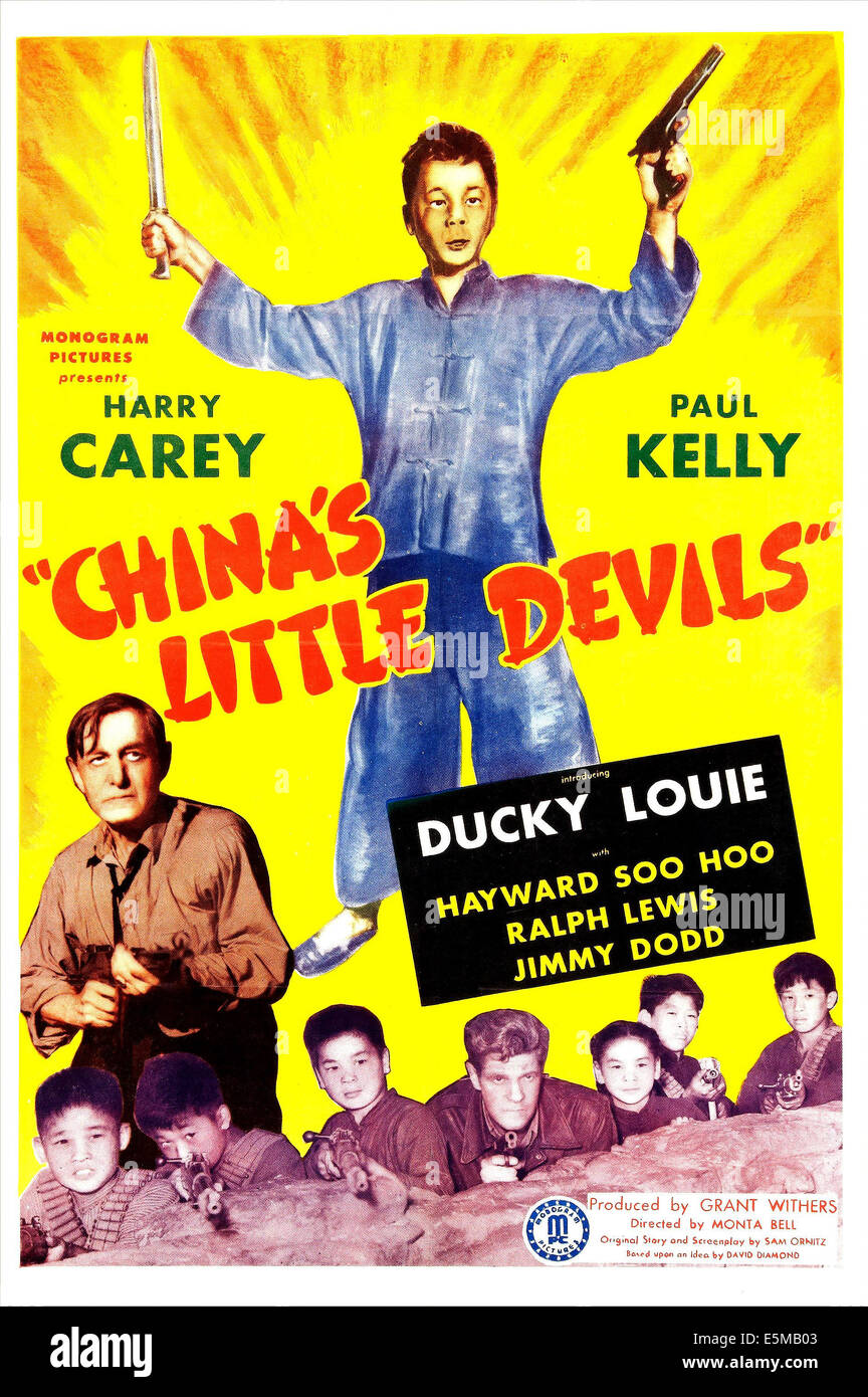 CHINA'S LITTLE DEVILS, US poster, from left: Harry Carey (bottom left ...