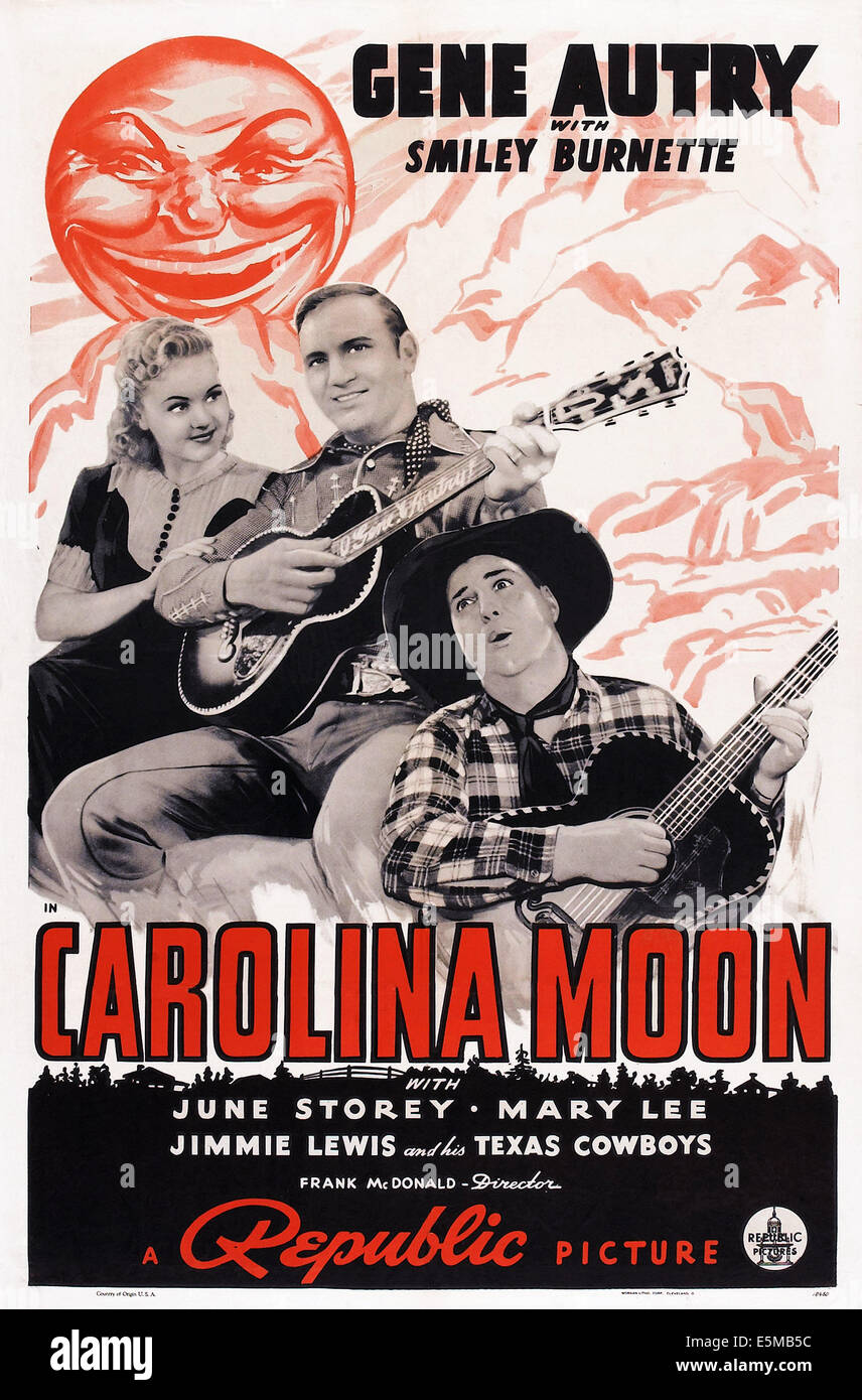 CAROLINA MOON, US poster, from left: June Storey, Gene Autry, Smiley ...
