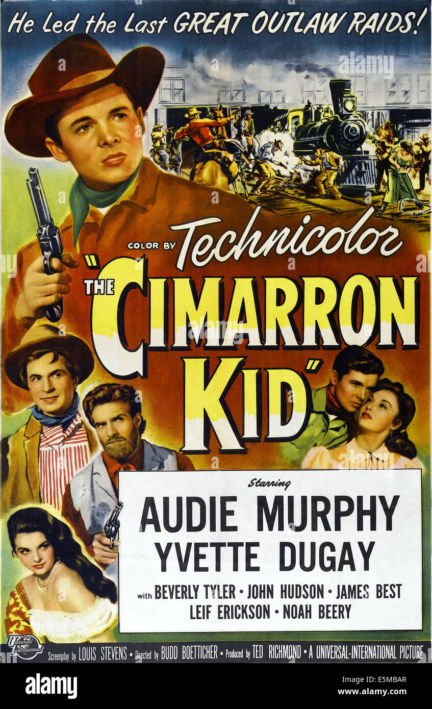 THE CIMARRON KID, on left, top to bottom: Audie Murphy, Noah Beery (aka ...
