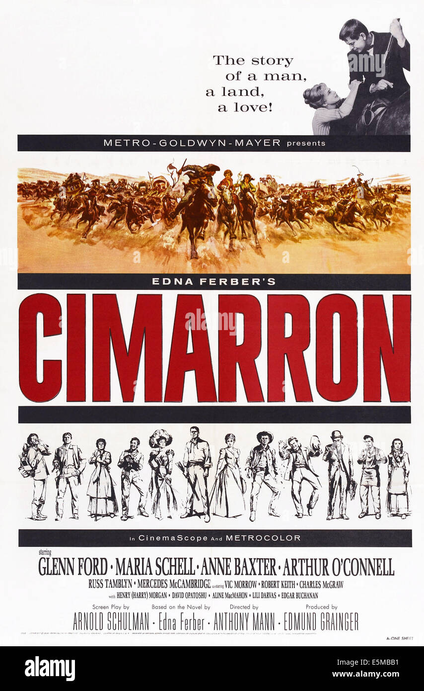 CIMARRON, US poster, top from left: Maria Schell, Glenn Ford, 1960 ...