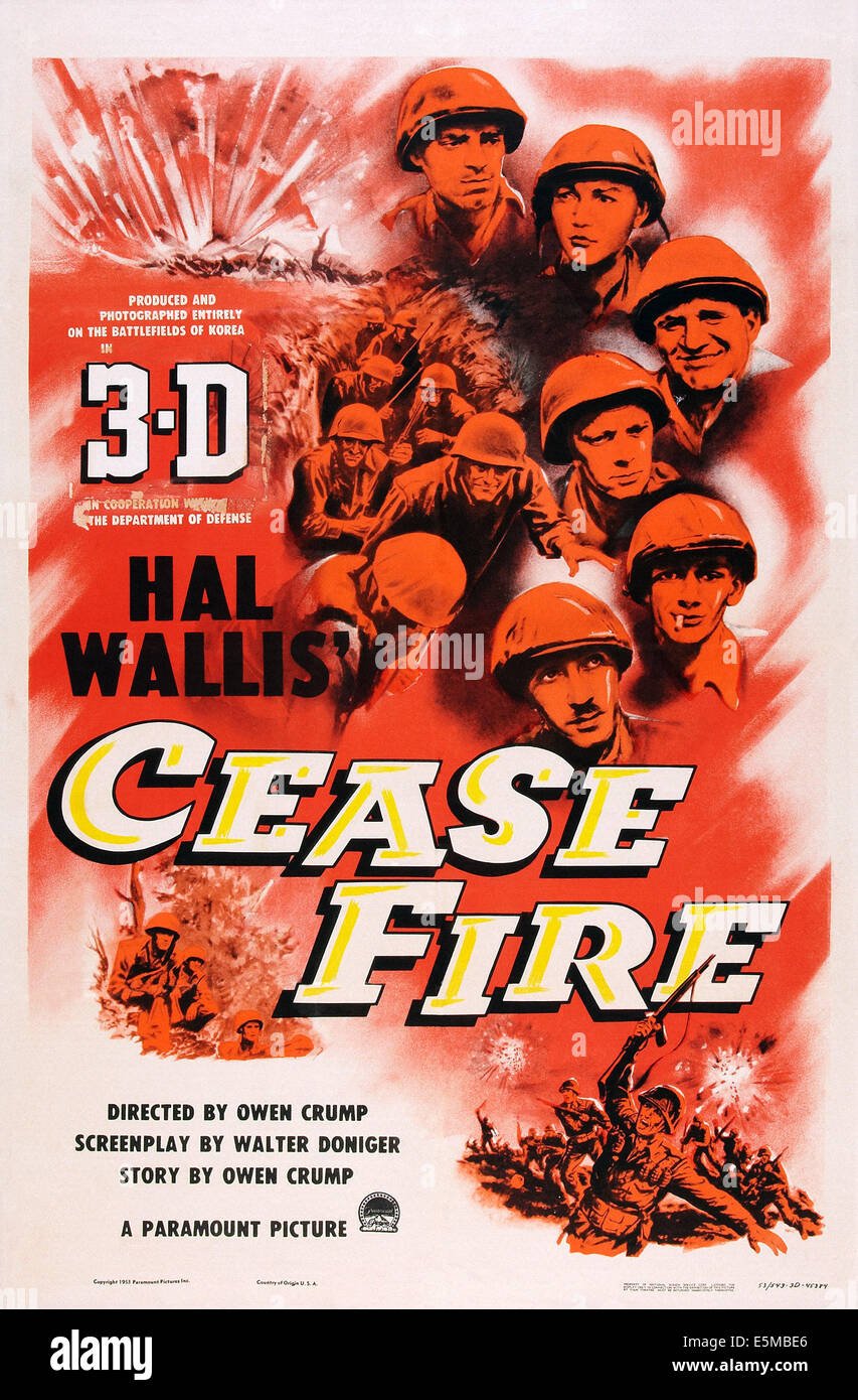 CEASE FIRE!, US poster art, 1953 Stock Photo - Alamy