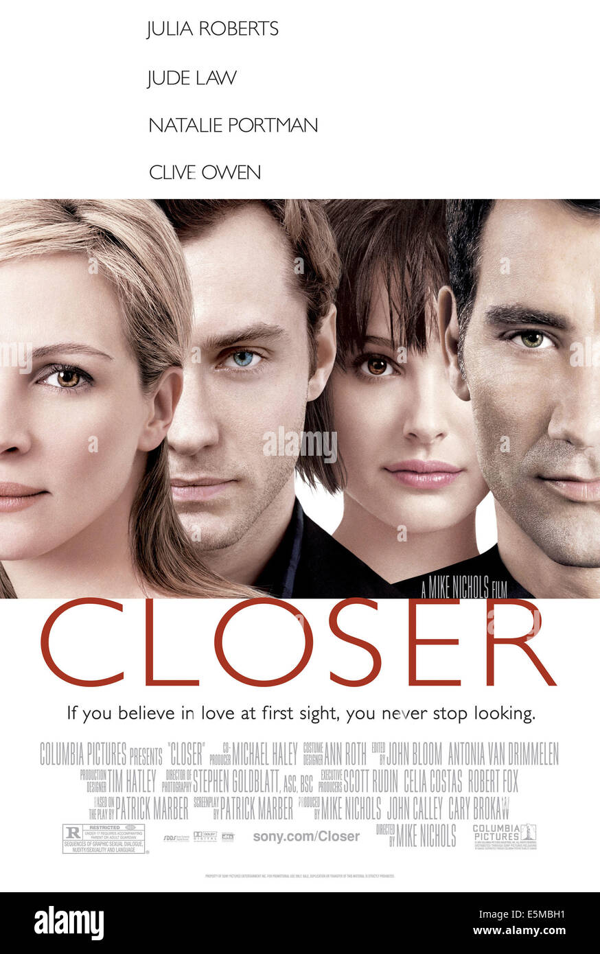CLOSER, Julia Roberts, Jude Law, Natalie Portman, Clive Owen, 2004, (c ...