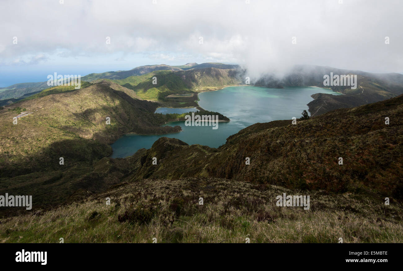 lagoa do Fogo, volcanic crater lake, S.Miguel Island,the Azores Stock ...