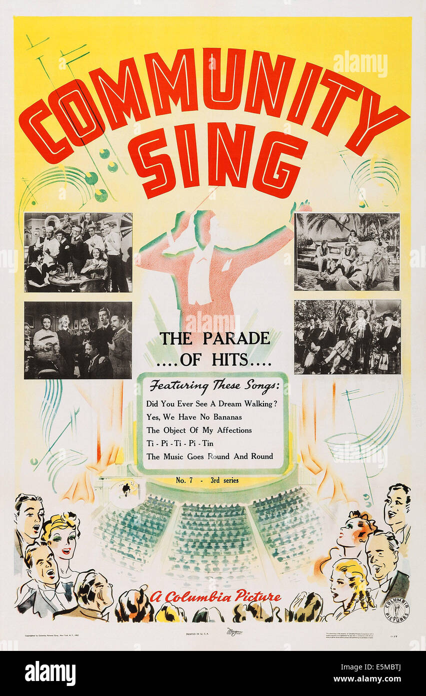 COMMUNITY SING: THE PARADE OF HITS, US poster, 1939 Stock Photo - Alamy
