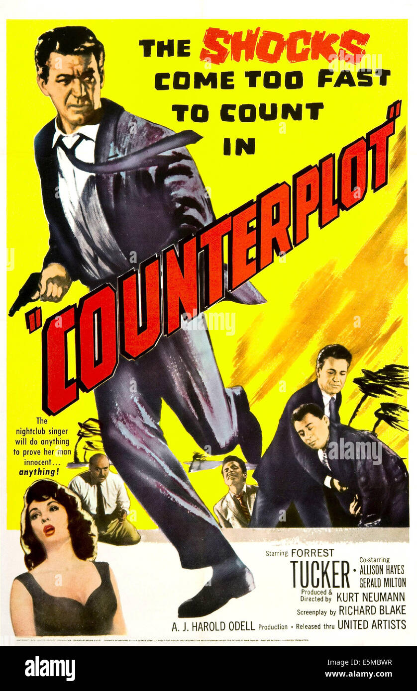 COUNTERPLOT, US poster, Forrest Tucker (left), Allison Hayes (bottom ...