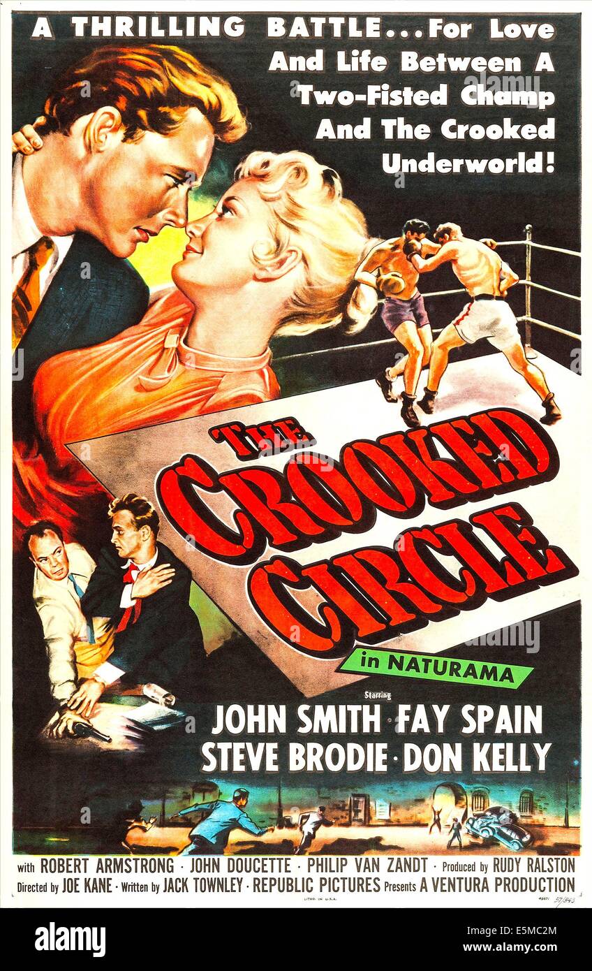 THE CROOKED CIRCLE, US poster, top from left: John Smith, Fay Spain ...