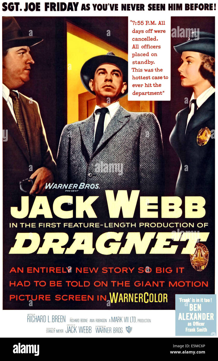 DRAGNET, (aka THE ORIGINAL DRAGNET), from left: Ben Alexander, Jack ...