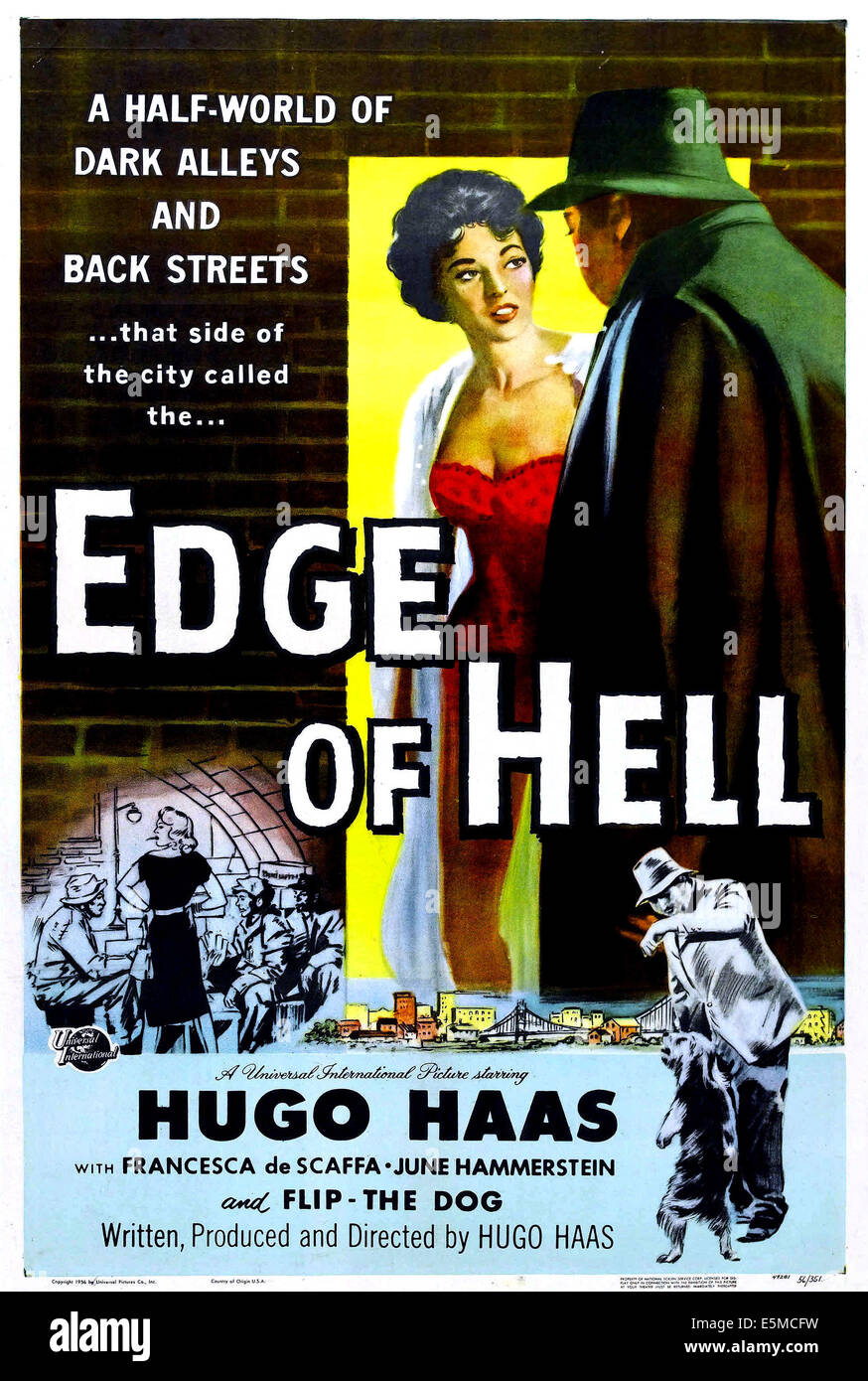 EDGE OF HELL, US poster, from center: Francesca de Scaffa, Hugo Haas ...