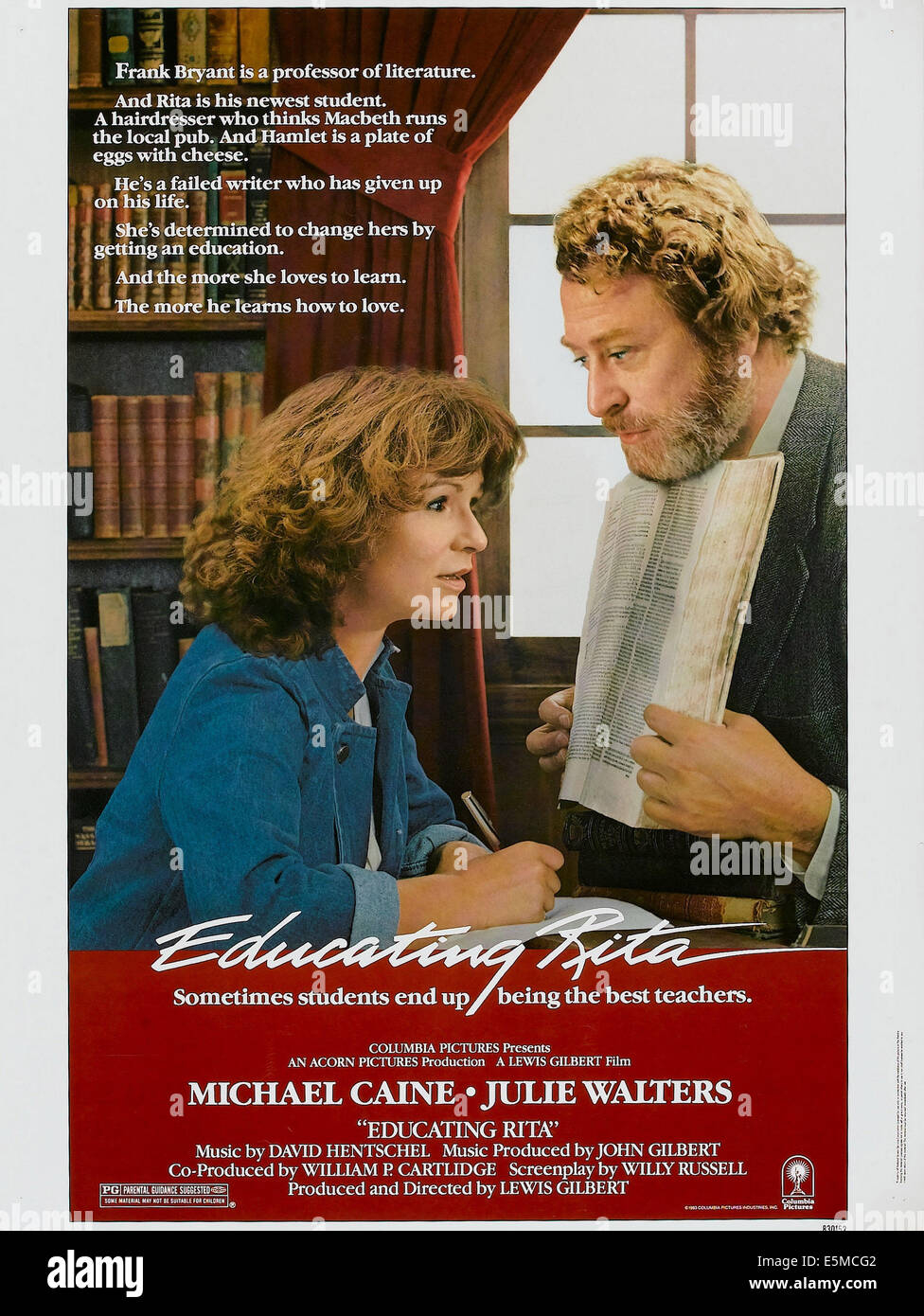 EDUCATING RITA, l-r: Julie Walters, Michael Caine on poster art, 1983 ...