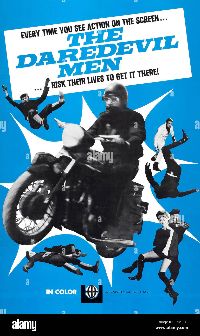 THE DAREDEVIL MEN, poster art, circa 1965 Stock Photo - Alamy