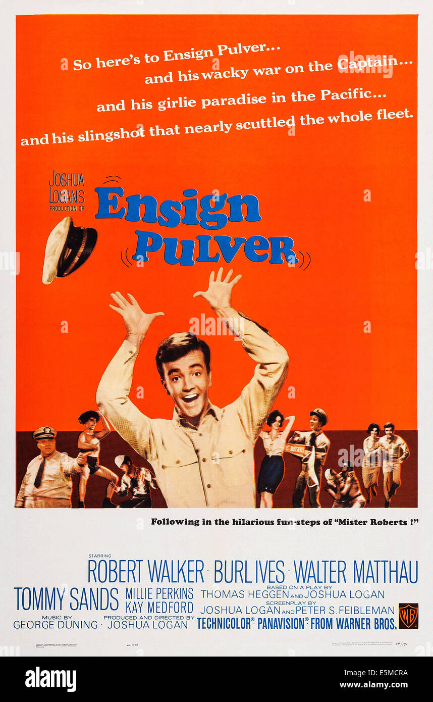 ENSIGN PULVER, US poster, Robert Walker Jr. (center), 1964 Stock Photo ...