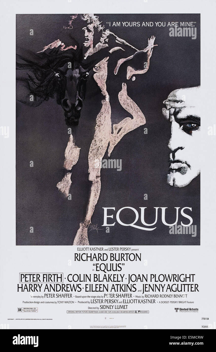 EQUUS, Richard Burton on poster art, 1977 Stock Photo - Alamy