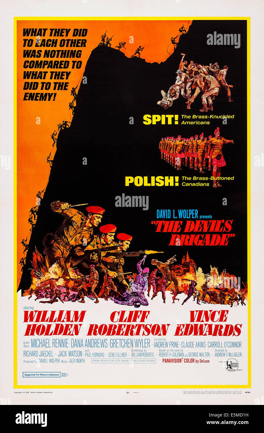 THE DEVIL'S BRIGADE, US poster art, 1968 Stock Photo - Alamy