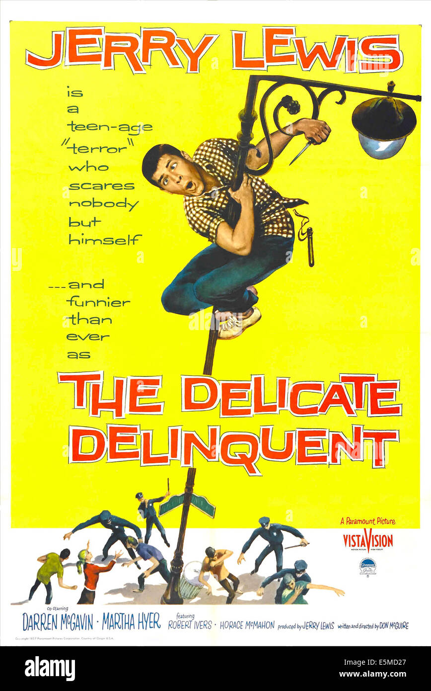 THE DELICATE DELINQUENT, US poster, Jerry Lewis, 1957 Stock Photo - Alamy