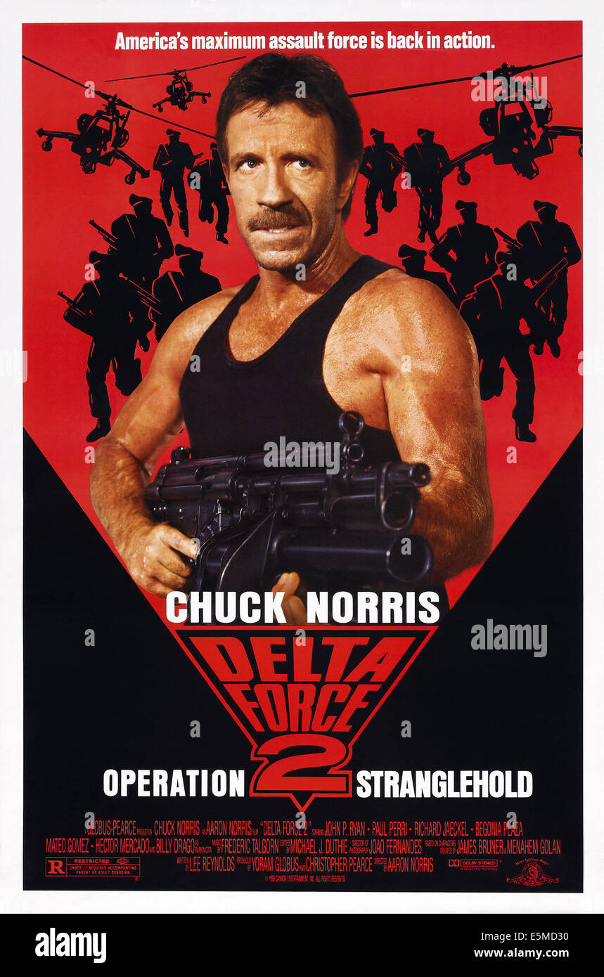DELTA FORCE 2: THE COLOMBIAN CONNECTION, US poster, Chuck Norris, 1990 ...
