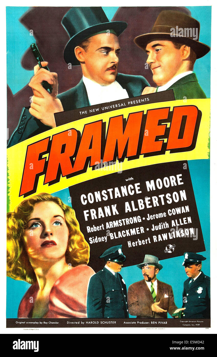 FRAMED, US poster art, top from left: Jerome Cowan, Frank Albertson ...