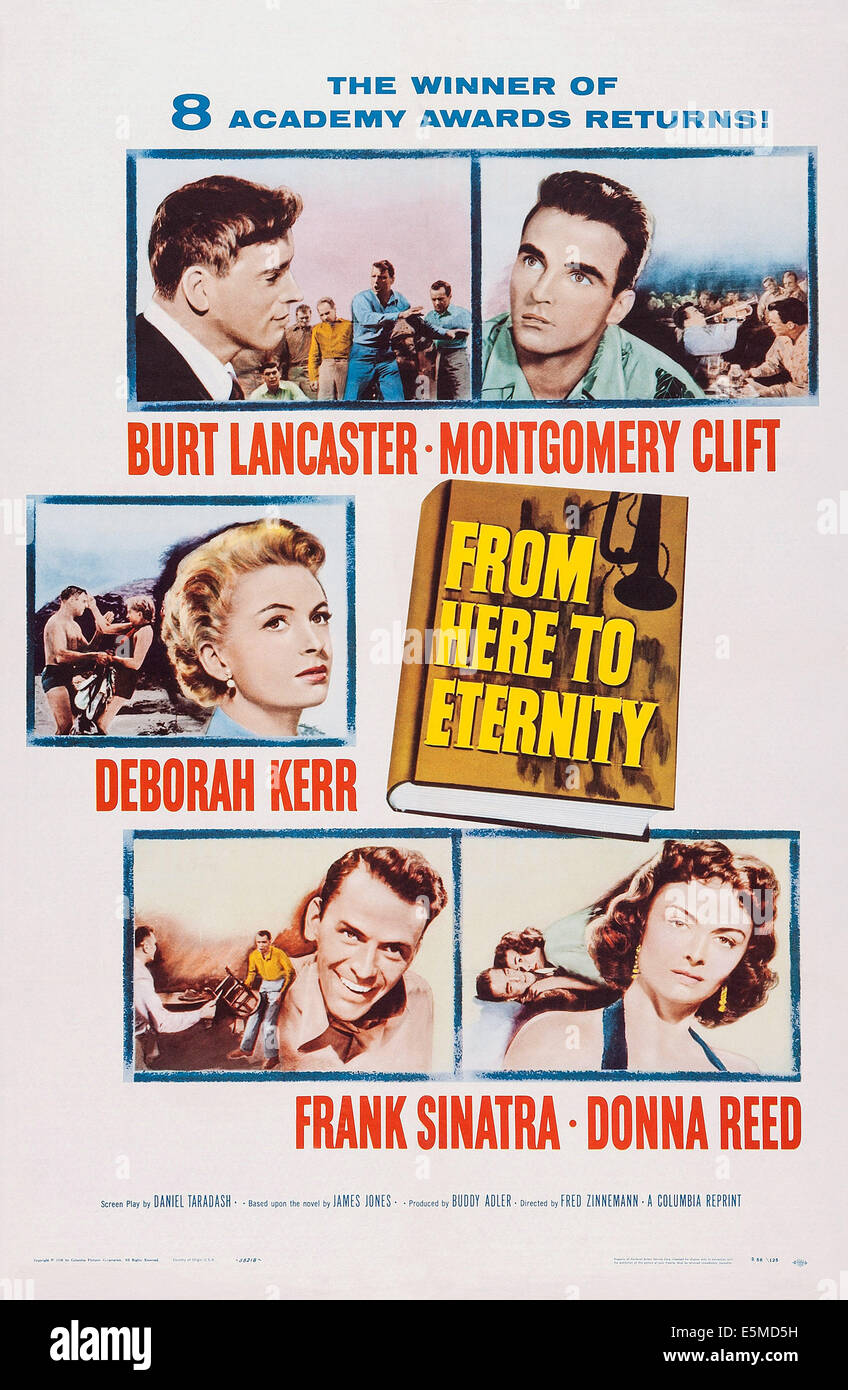 FROM HERE TO ETERNITY, US poster art, from left: Burt Lancaster ...