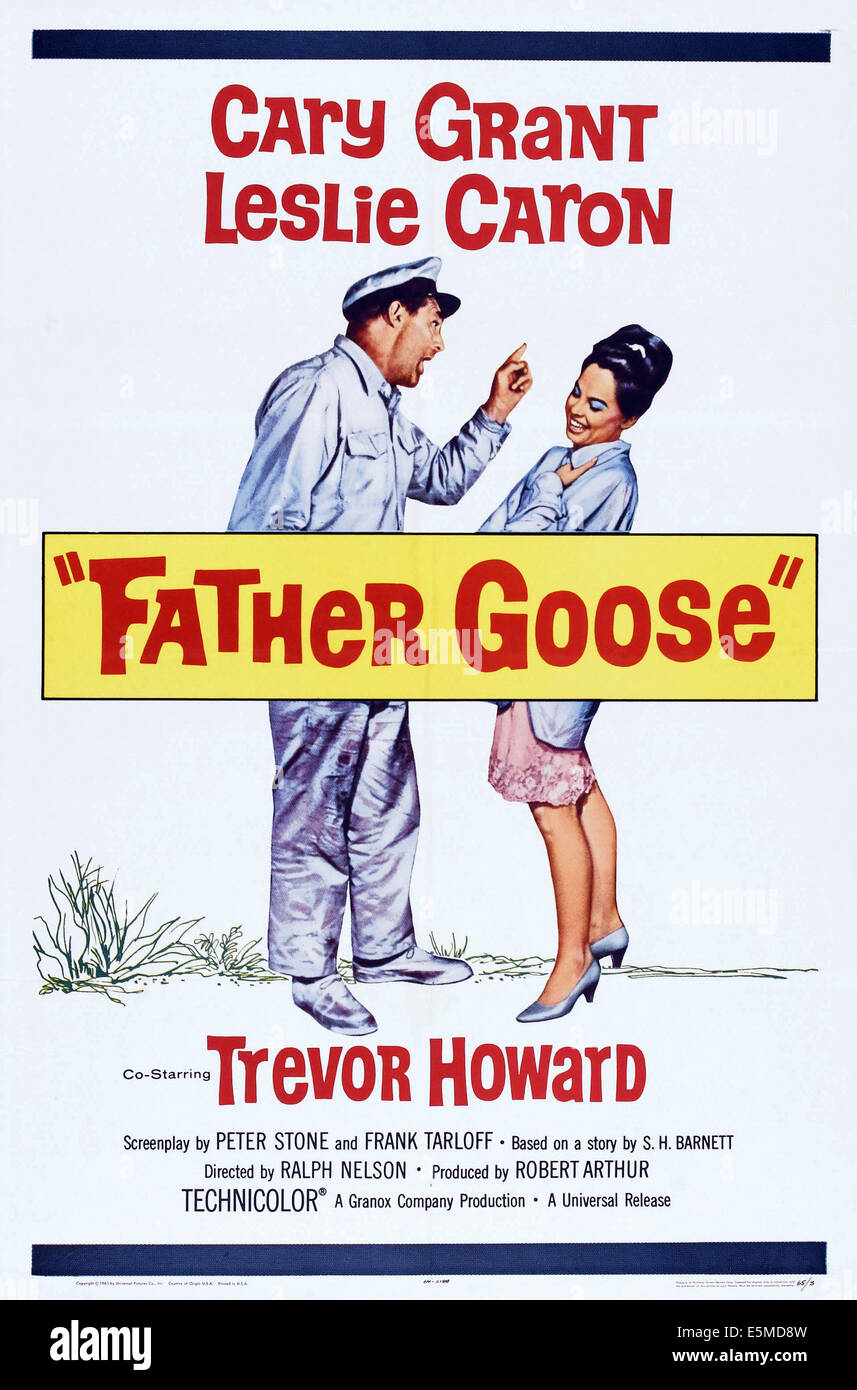 FATHER GOOSE, US poster art, from left: Cary Grant, Leslie Caron, 1964 ...
