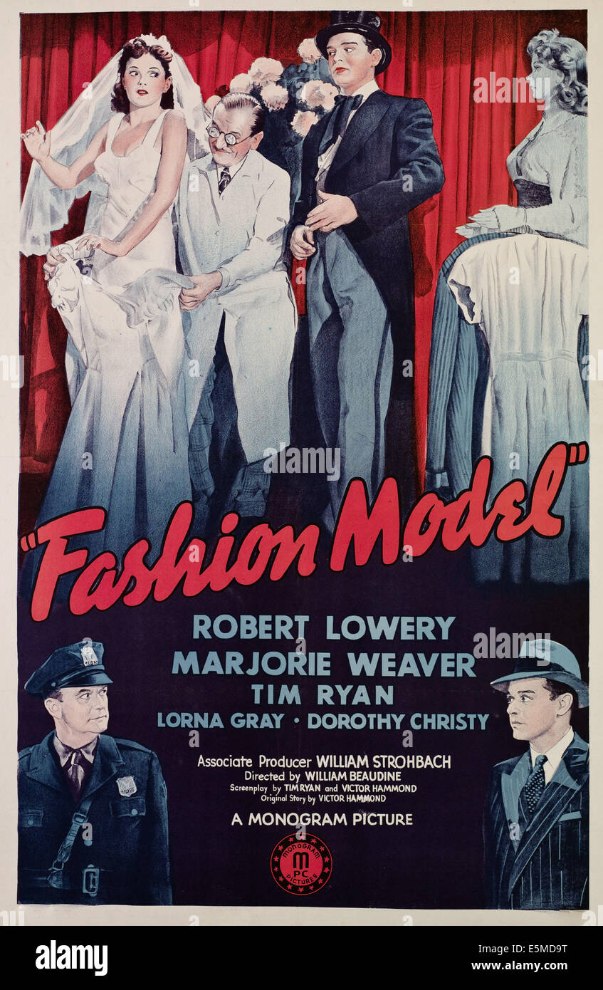 FASHION MODEL, from left, Marjorie Weaver, Edward Keane, Robert Lowery ...