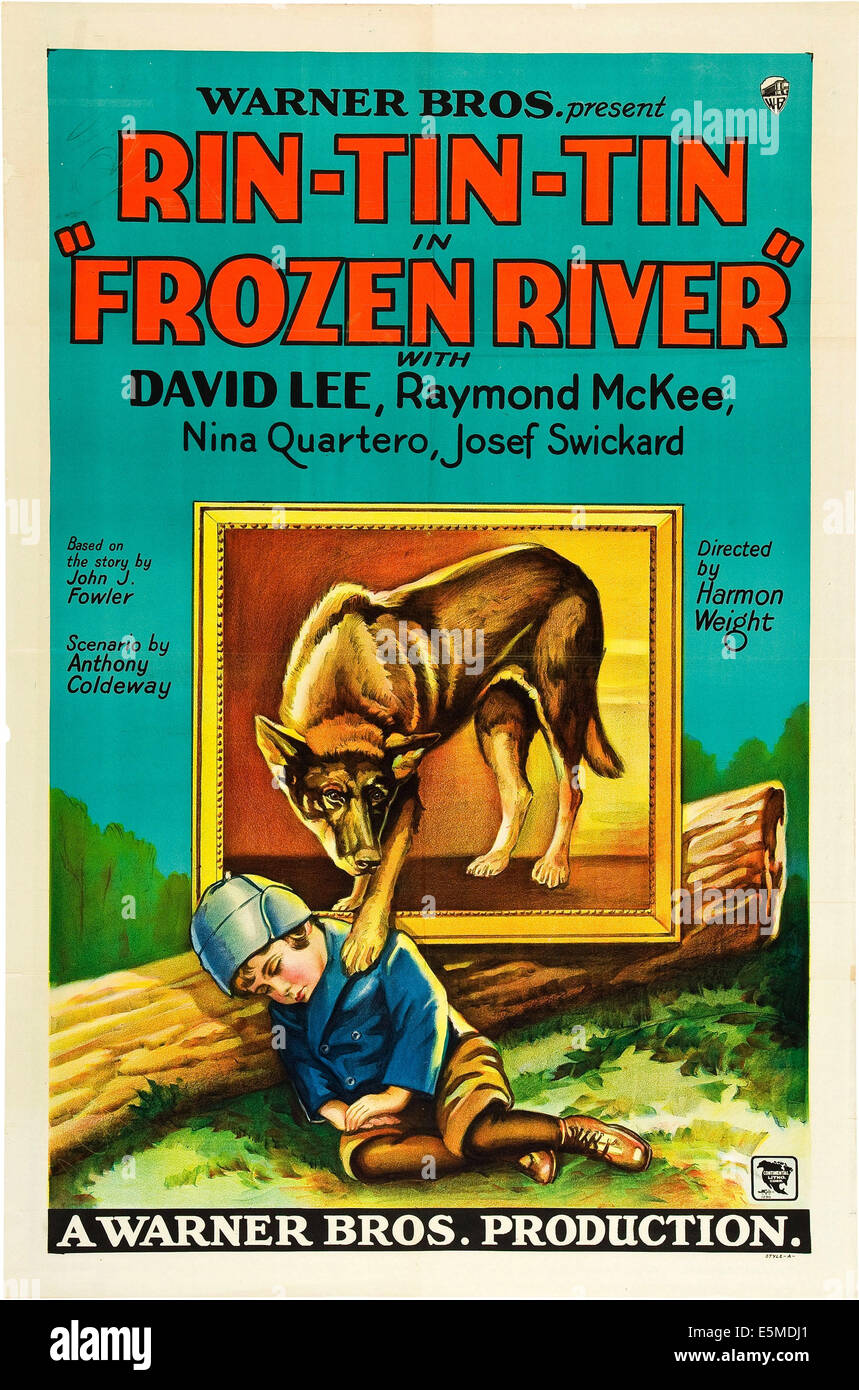 FROZEN RIVER, poster art, from left: Davey Lee, Rin Tin Tin, 1929 Stock ...
