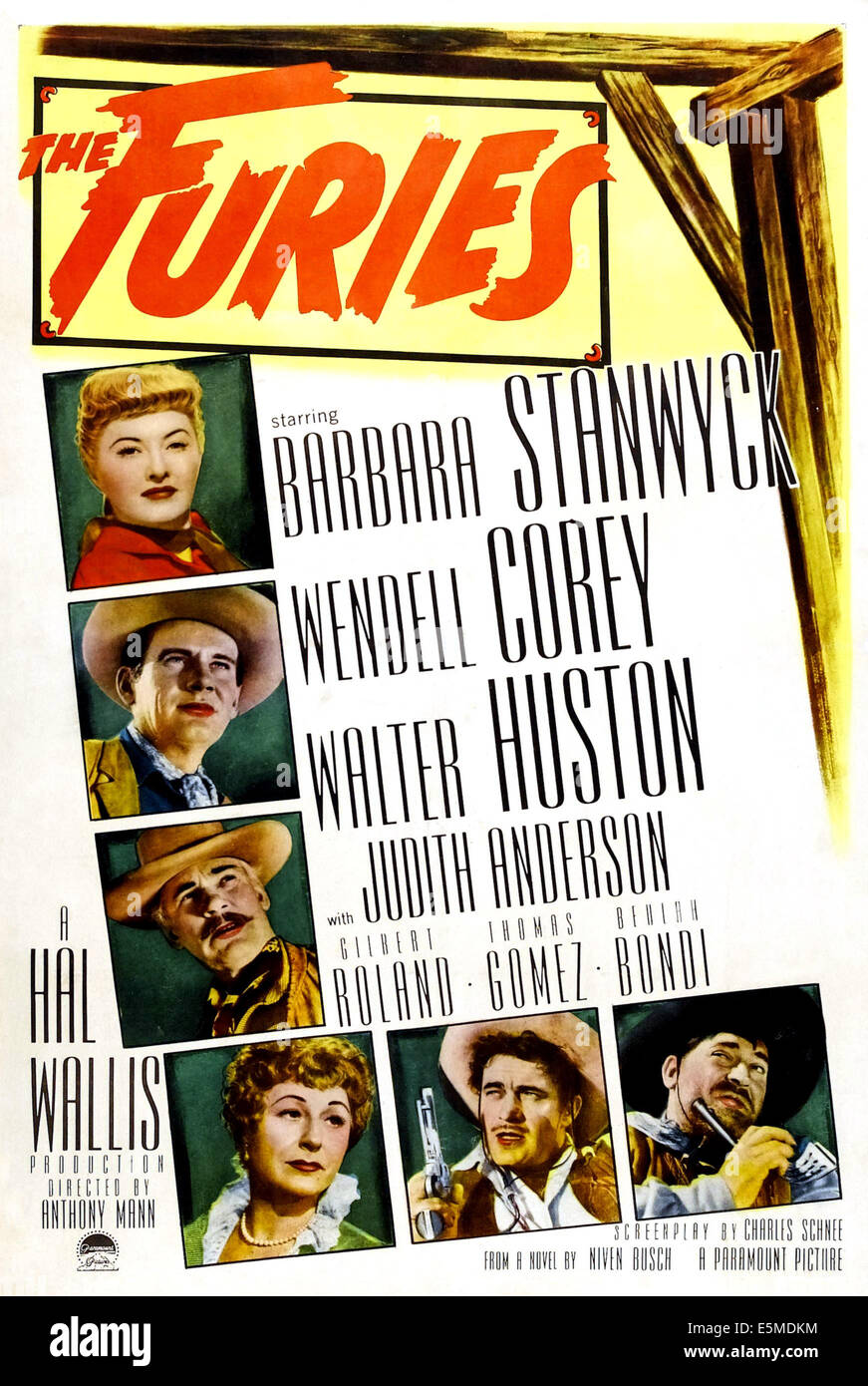 THE FURIES, (from top left, counter-clockwise): Barbara Stanwyck ...