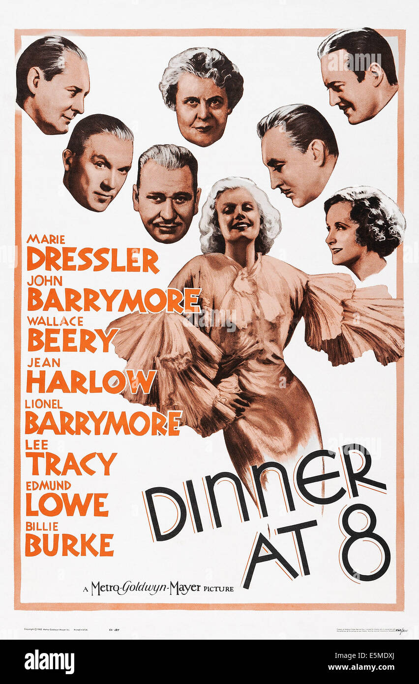 DINNER AT EIGHT, (aka DINNER AT 8), US poster art, from left: John ...