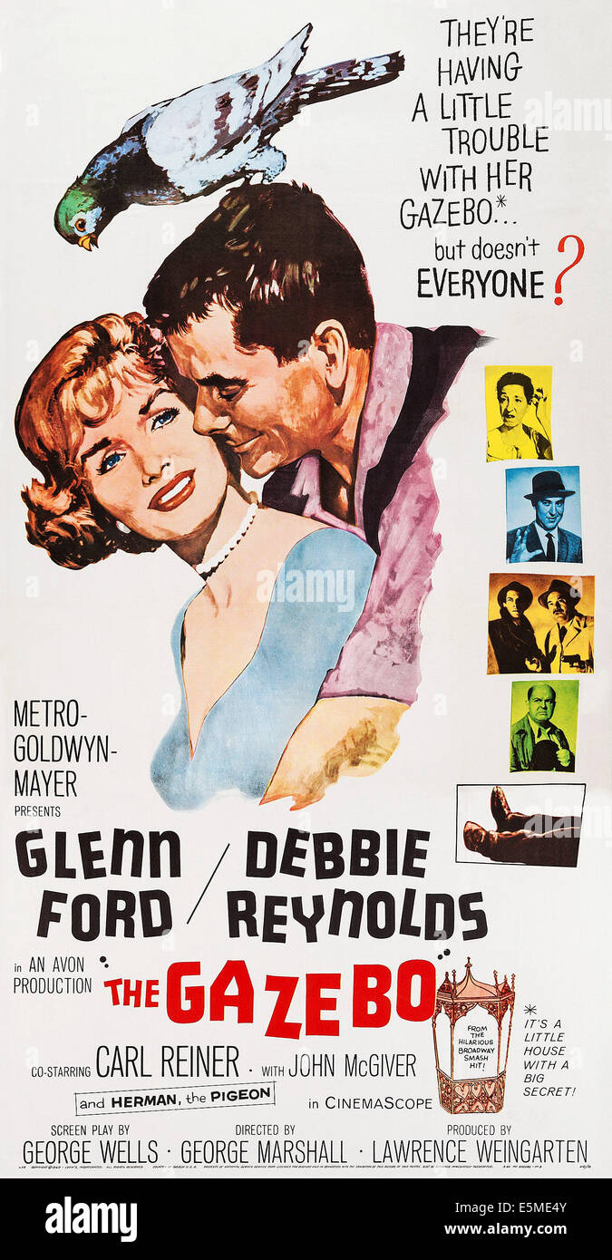 THE GAZEBO, US poster, from left: Debbie Reynolds, Glenn Ford, right ...