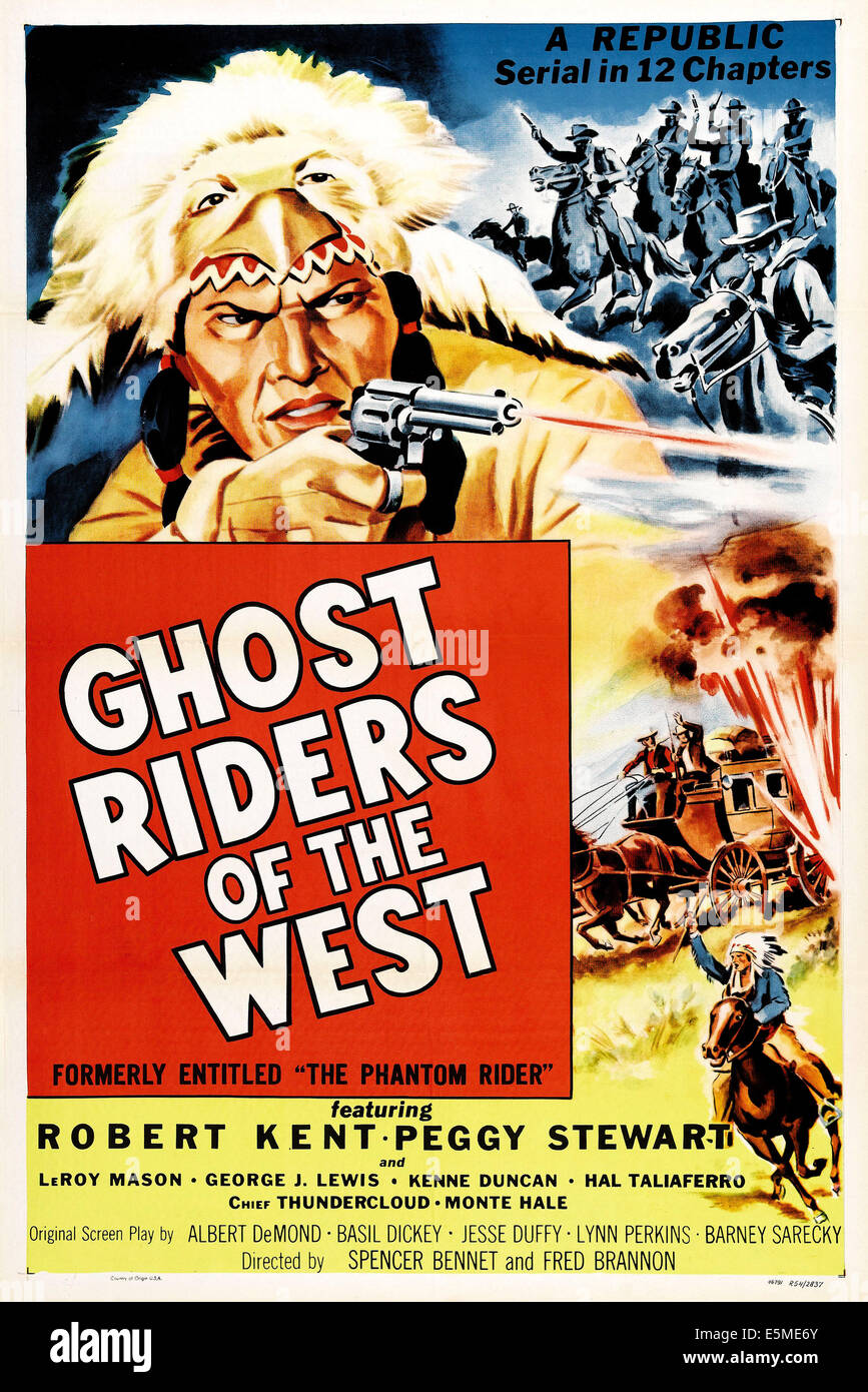 THE PHANTOM RIDER, (aka GHOST RIDERS OF THE WEST, reissue title), US ...