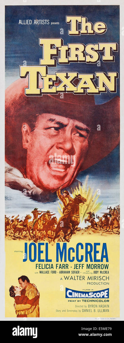 THE FIRST TEXAN, US poster art, Joel McCrea, 1956 Stock Photo - Alamy