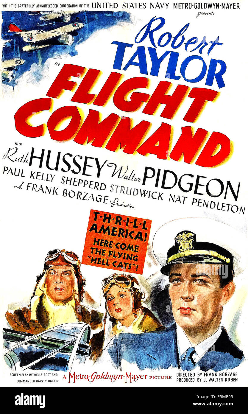 FLIGHT COMMAND, U.S. poster art, from left: Walter Pidgeon, Ruth Hussey ...