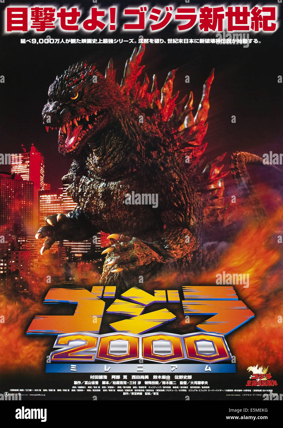 GODZILLA 2000, (aka GOJIRA NI-SEN MIRENIAMU), Godzilla on Japanese ...