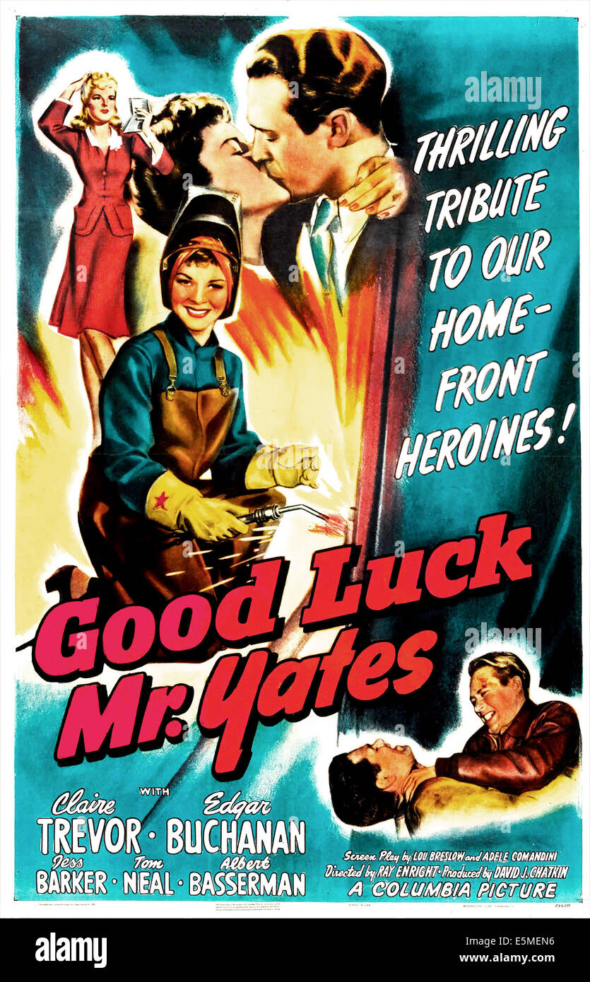 GOOD LUCK, MR. YATES, US poster, Claire Trevor (center), Claire Trevor ...