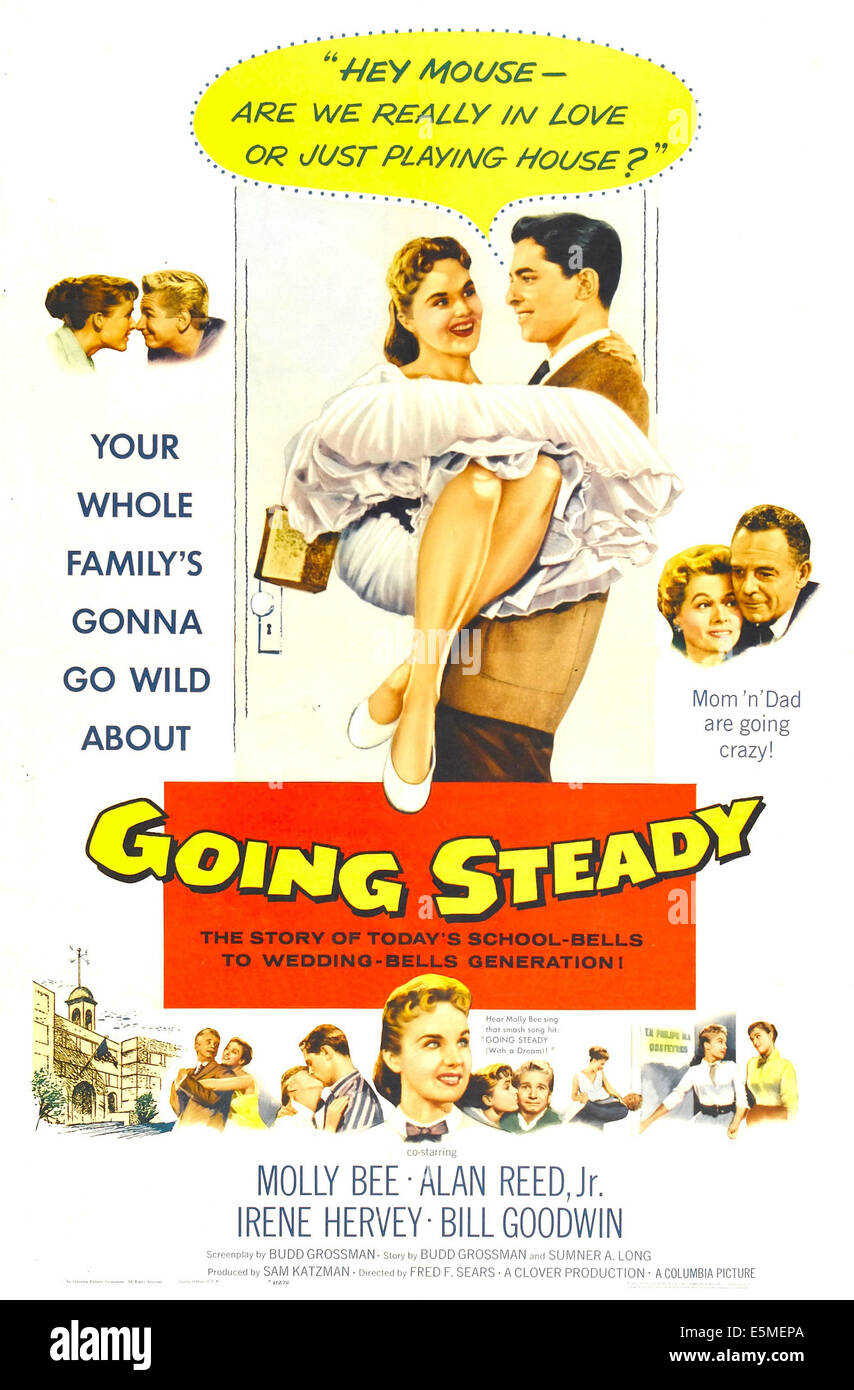 GOING STEADY, US poster, top center from left: Molly Bee, Alan Reed Jr ...
