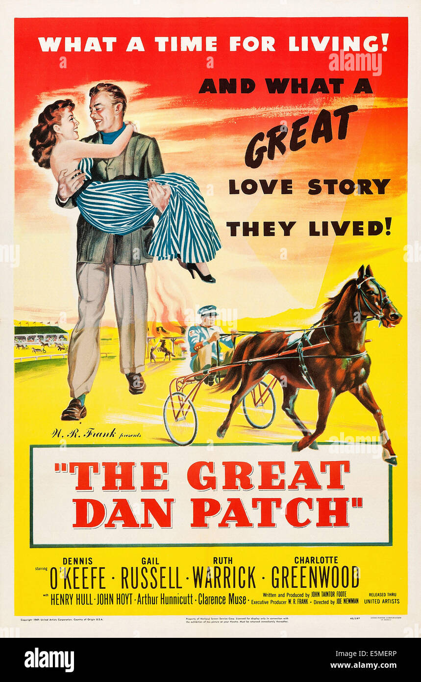 THE GREAT DAN PATCH, US poster, Gail Russell, Dennis O'Keefe, 1949 ...